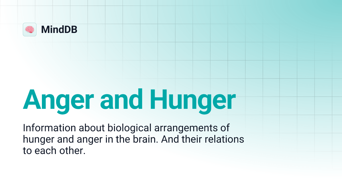 Anger and Hunger | MindDB